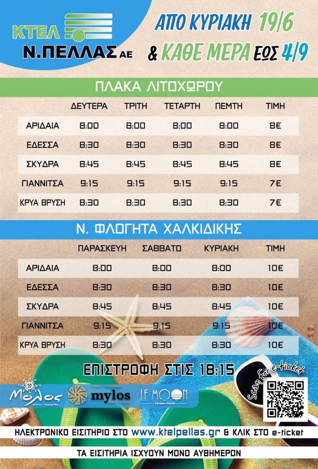 ΘΕΡΙΝΑ ΔΡΟΜΟΛΟΓΙΑ - ΚΤΕΛ Ν. ΠΕΛΛΑΣ